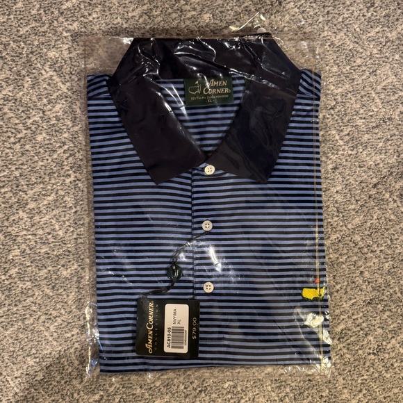 Masters | Shirts | Mens Blue Striped Masters Amen Corner Polo | Poshmark